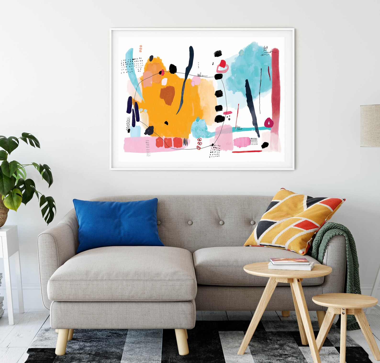 Modern Colorful Printable Wall Art Large Abstract Printable | Etsy