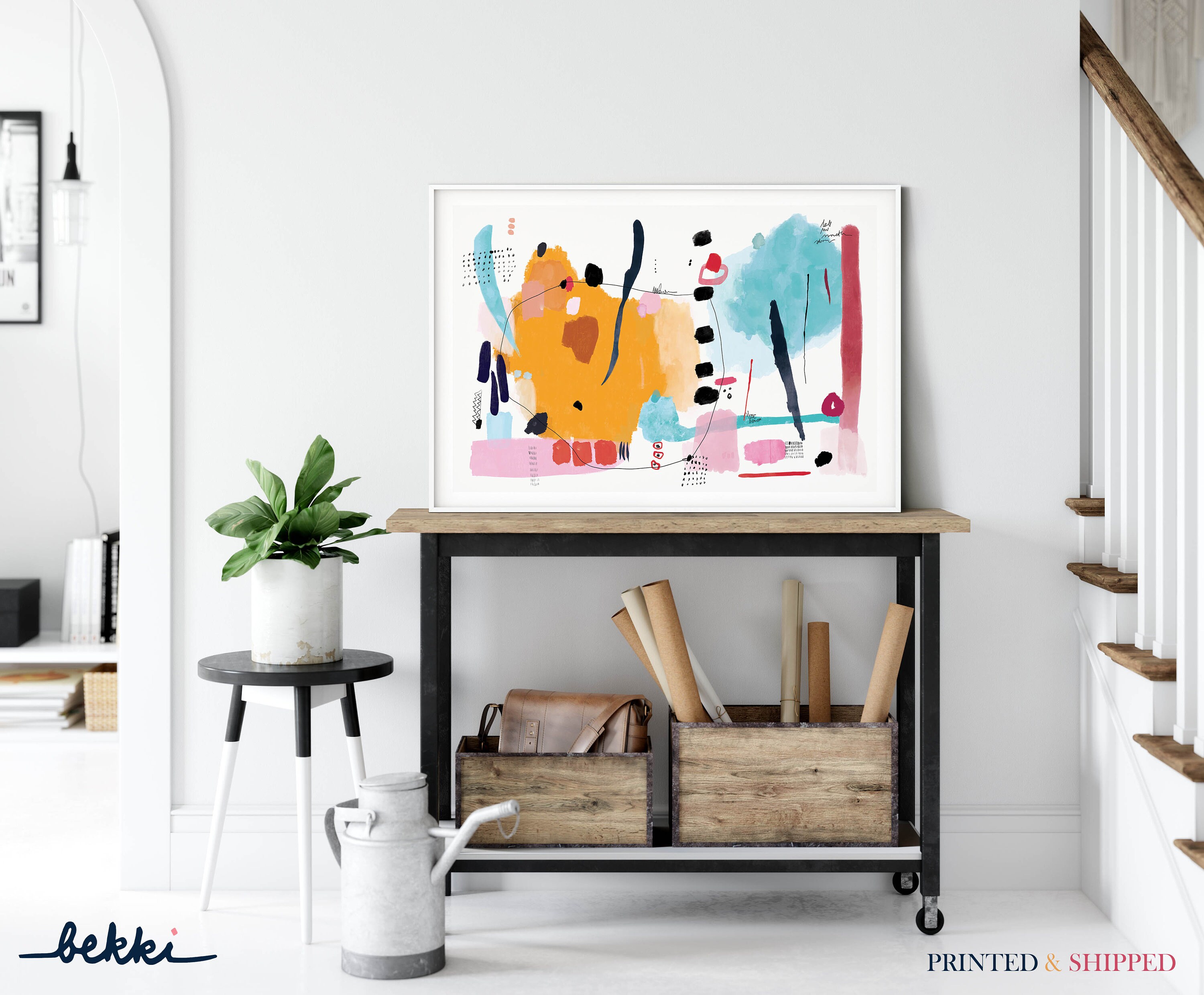 Modern Colorful Art Print, Abstract Art Print, Colorful Abstract Wall ...
