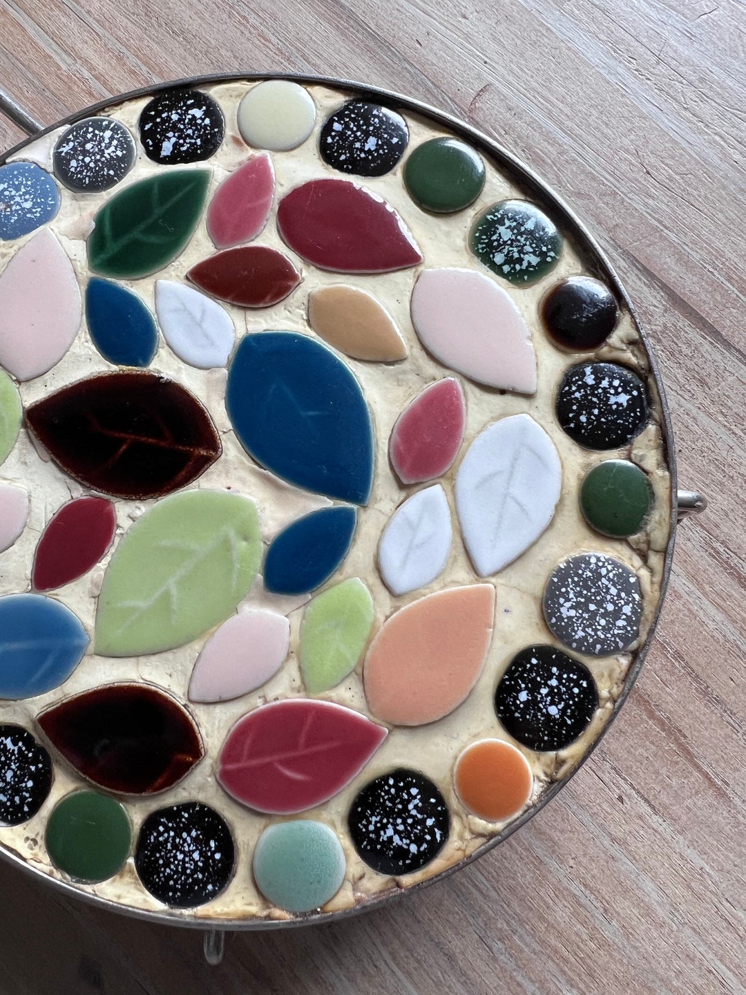 Vintage MCM Mosaic Trivet Hot Plate - Etsy