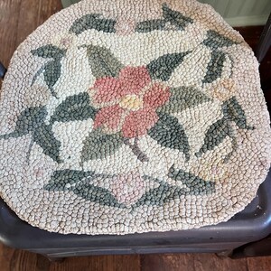 Vintage Hooked Rug Chair Pads - Etsy