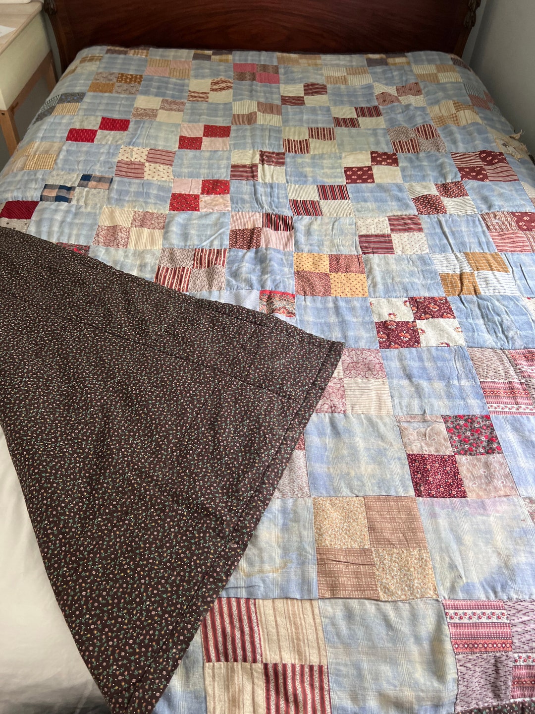 Vintage Antique Patchwork Rustic Quilt - Etsy