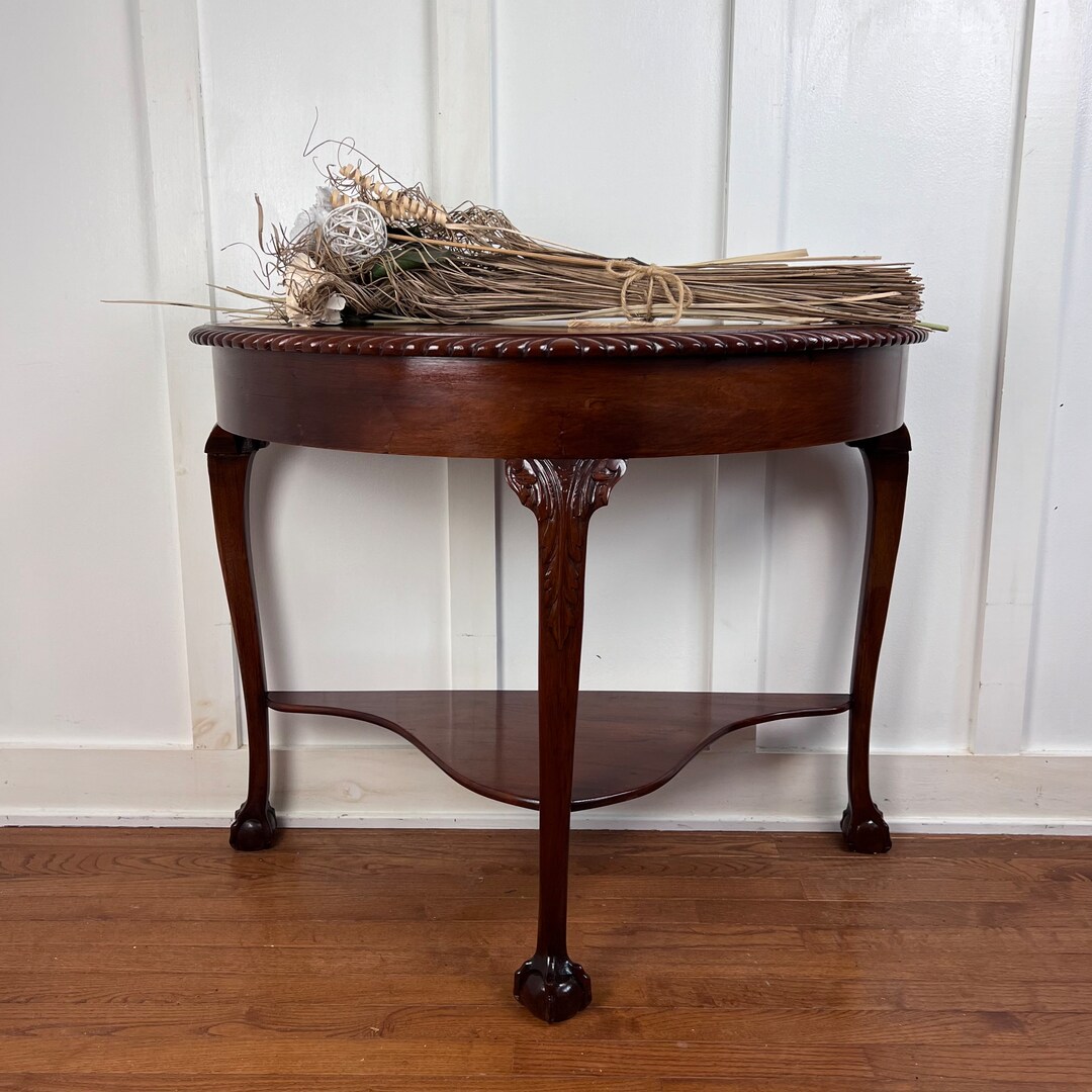 Ball and Claw Foot Demi Lune Console Table - Etsy