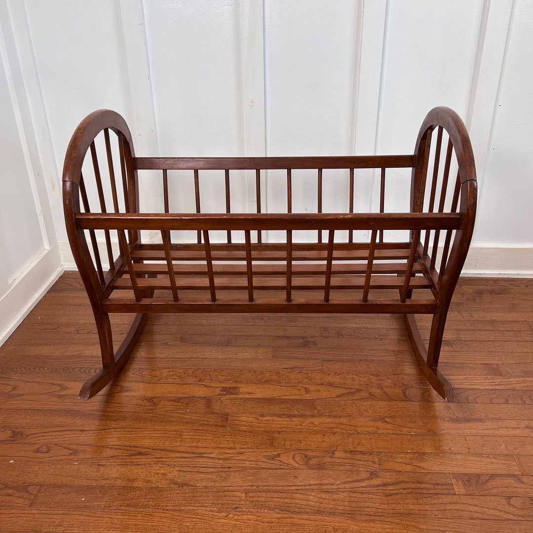 Antique Bentwood Rocking Baby Cradle - Etsy