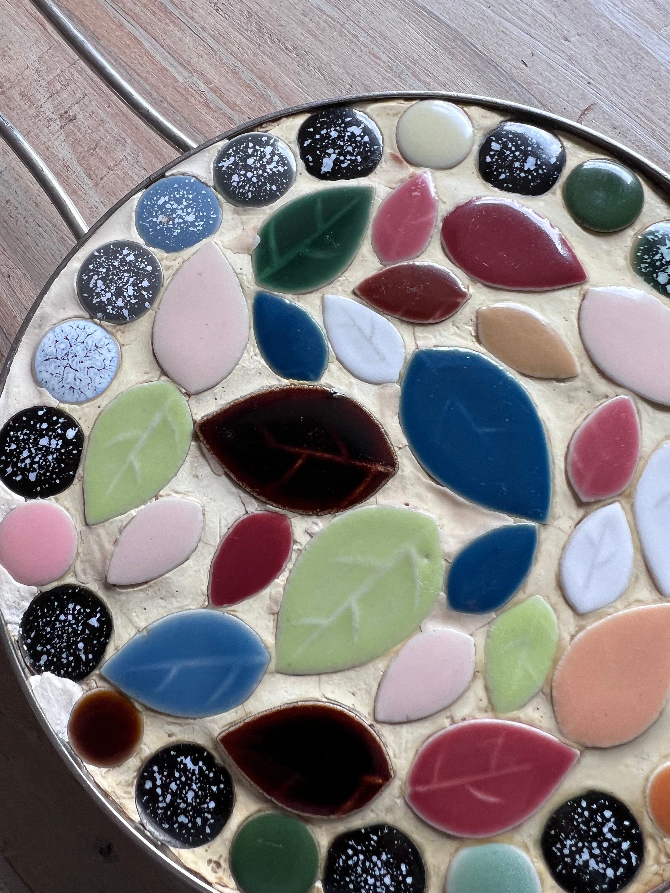 Vintage MCM Mosaic Trivet Hot Plate - Etsy