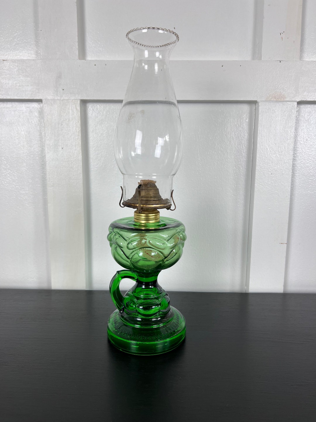 Vintage Depression Glass Oil Lamp - Etsy Vintage Depression Glass Oil Lamp - Etsy