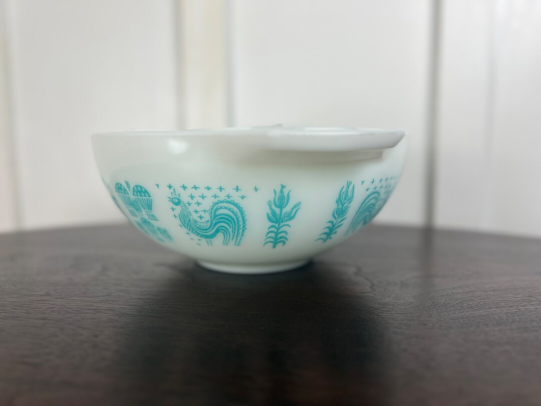 Vintage Teal Pyrex Amish Butter Print Set of 4 - Etsy
