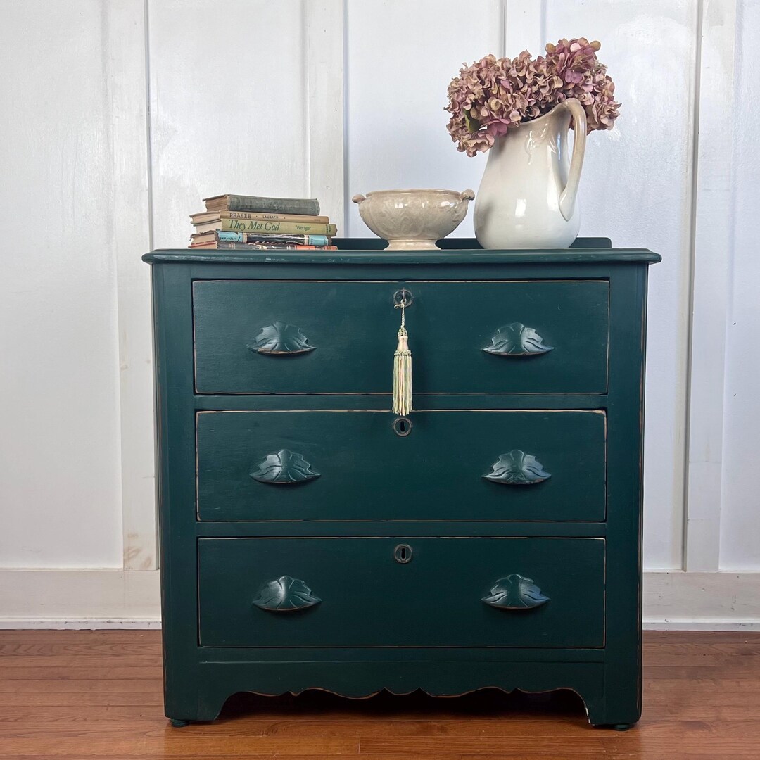 Antique 1800s Green Small Cottagecore Dresser Nightstand - Etsy