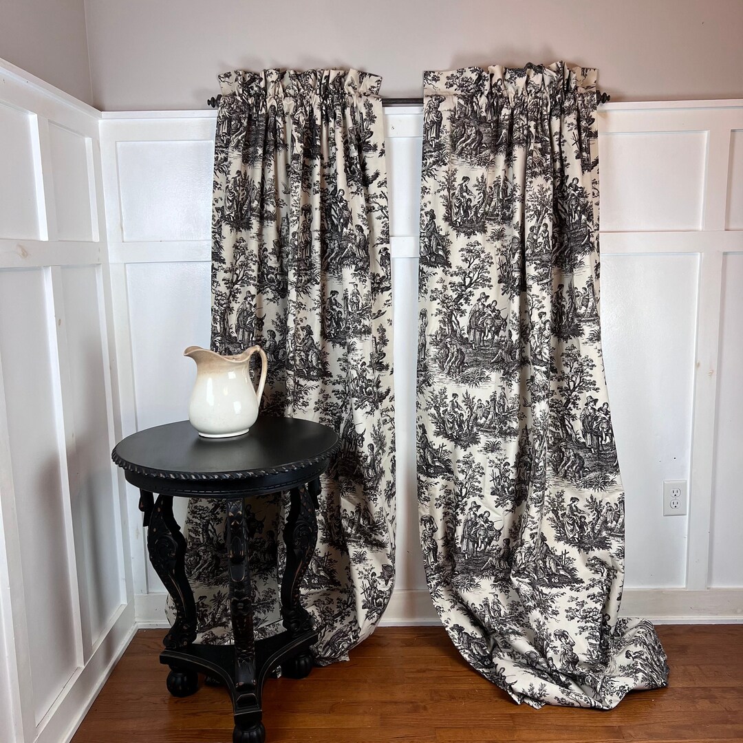 Set of Two Waverly Drapes Curtains Panels French Toile - Etsy