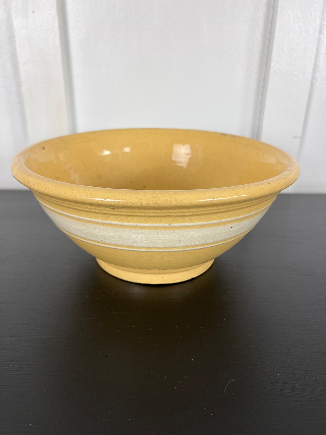 Vintage Yellow Ware Bowl - Etsy