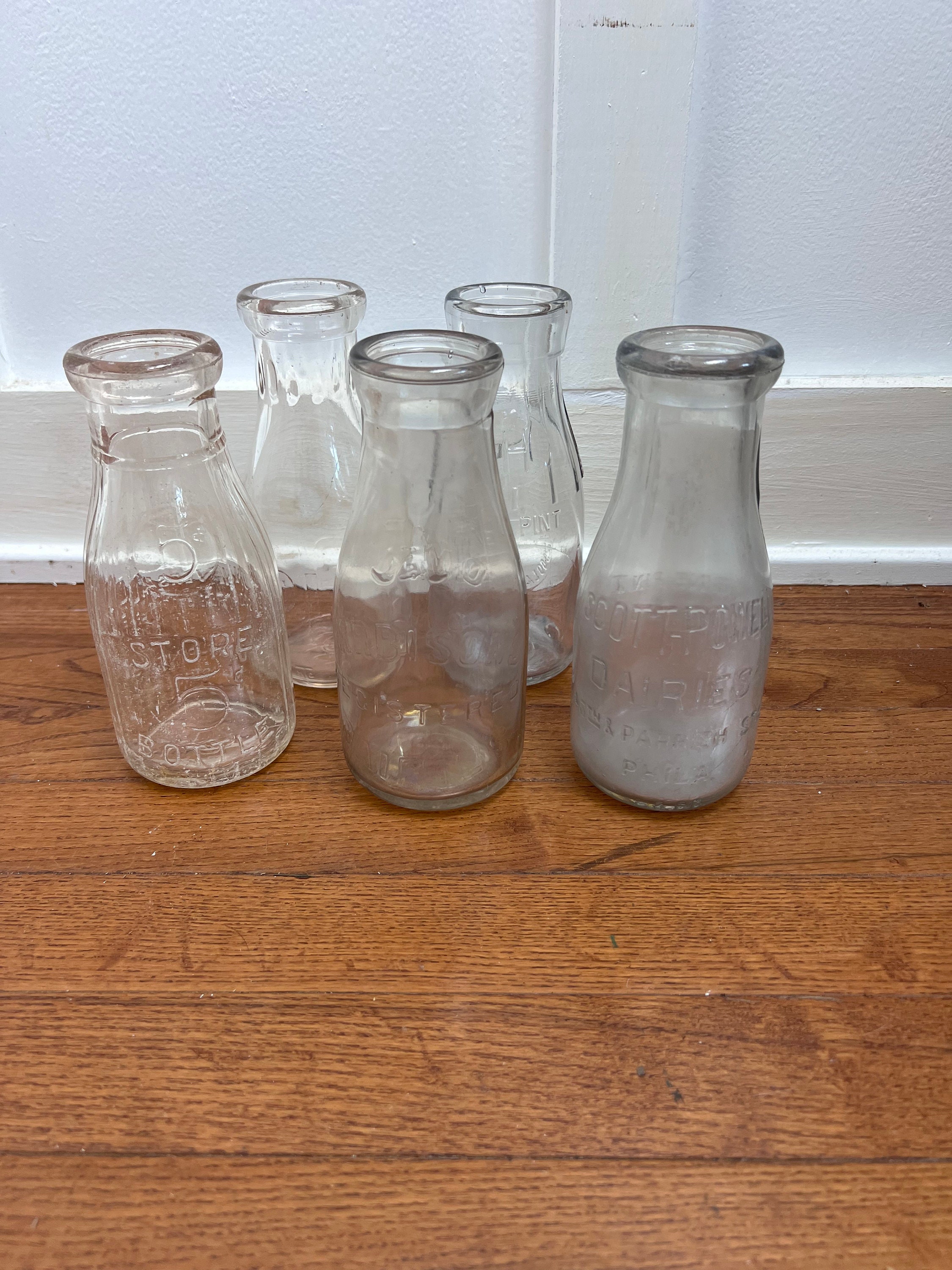 Vintage Pint Sized Milk Bottles - Etsy