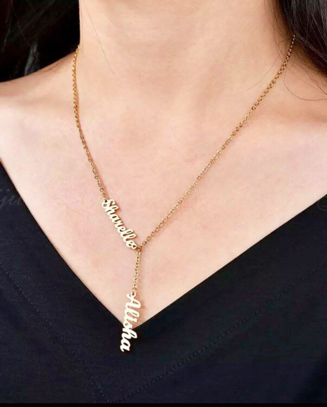 Two Name Necklace /personalised Necklace /custom Make Gift - Etsy