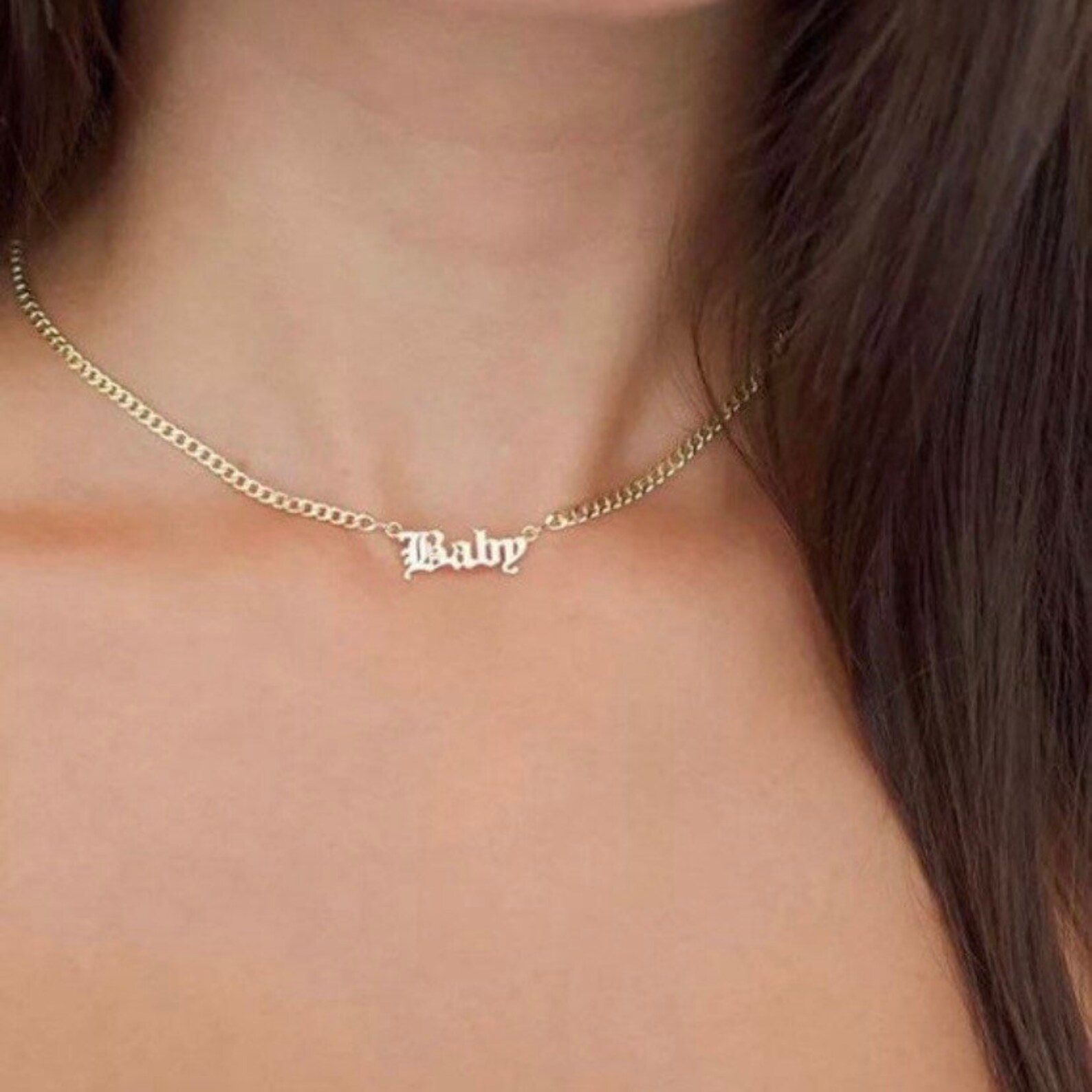 Gold Name Necklace Custom Name Necklace Personalized | Etsy