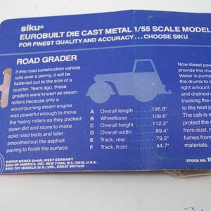 Vintage Siku Eurobuilt Road Grader Roller Paver Diecast Metal Car 1:55 ...