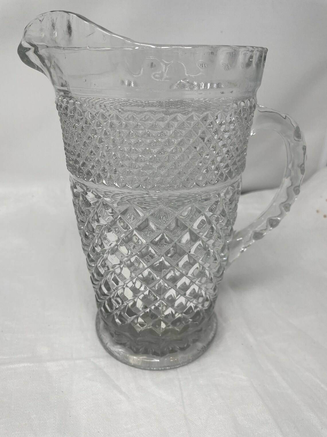 Vintage Anchor Hocking Wexford Lead Crystal Glass Pitcher 64oz - Etsy