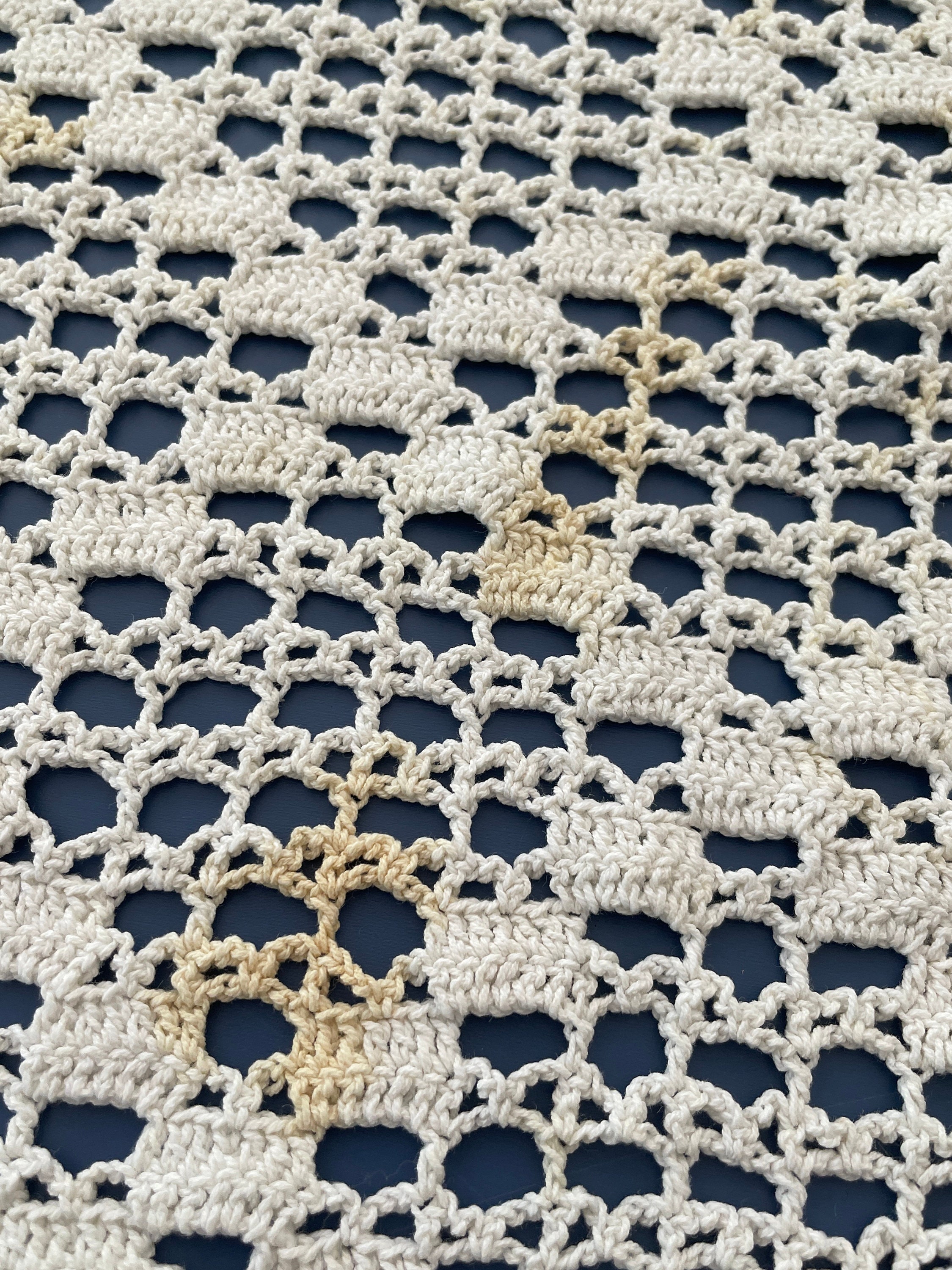 Antique Vintage MCM Handmade Crochet Lace Table Runner for Buffet ...