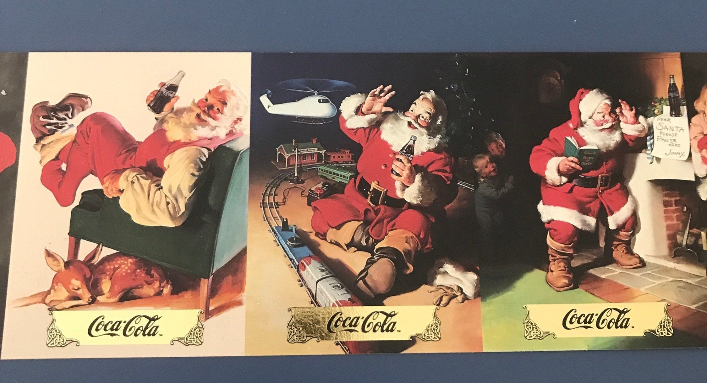 Rare UNCUT Sheet 1993 Coca Cola Cards Collect A Card Series 1 Santa ...