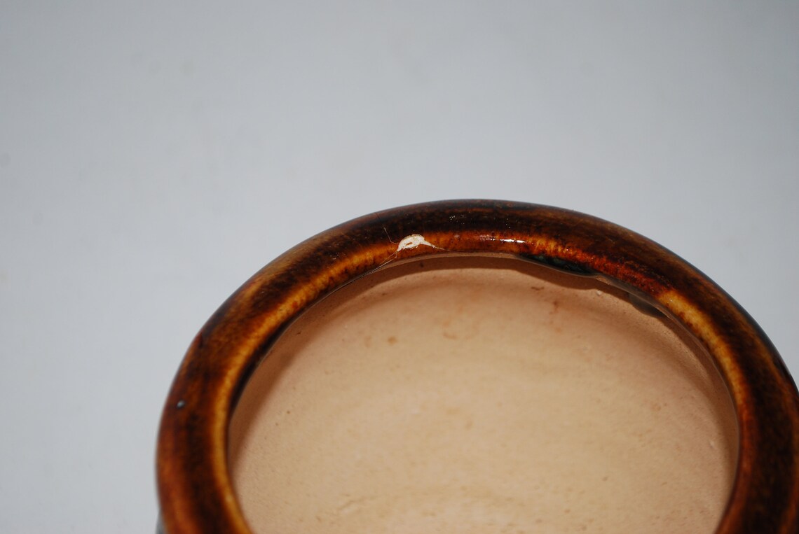 Pottery Ceramic Hand Made Drip Glaze Brown Bowls Set of 2 with | Etsy