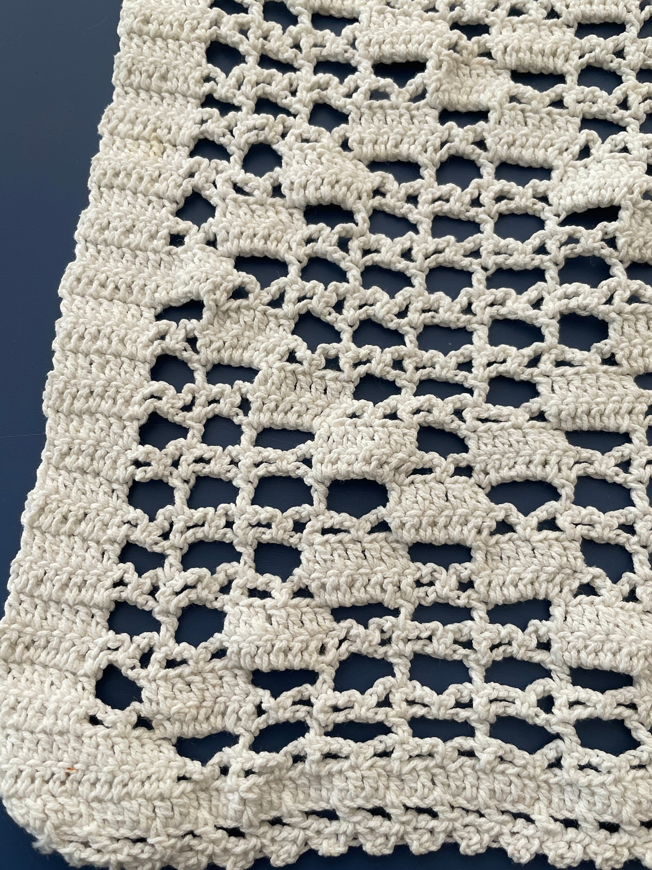 Antique Vintage MCM Handmade Crochet Lace Table Runner for Buffet ...