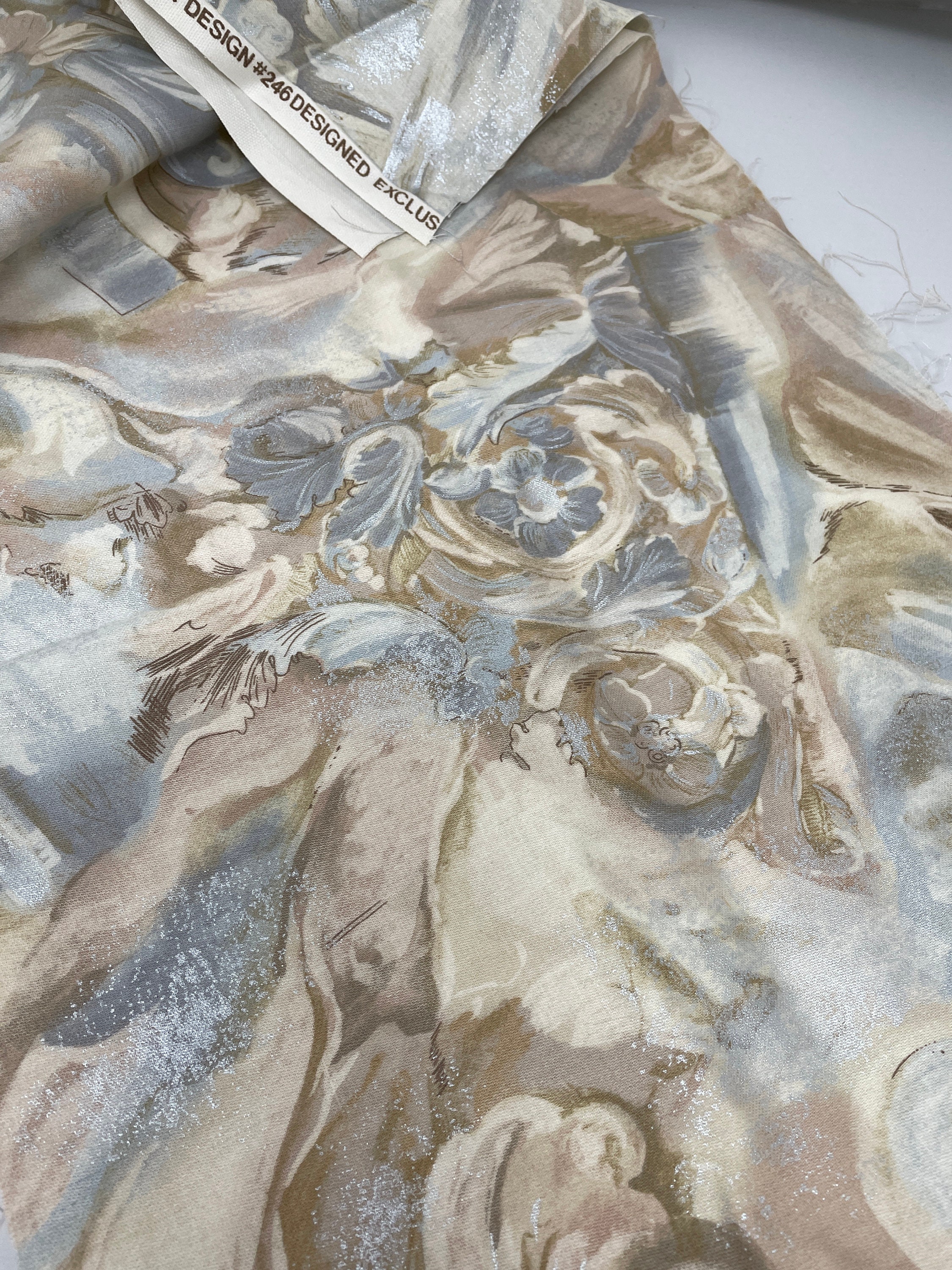 Vintage Material Fabric Remnants the King's Ransom Collection Waverly ...