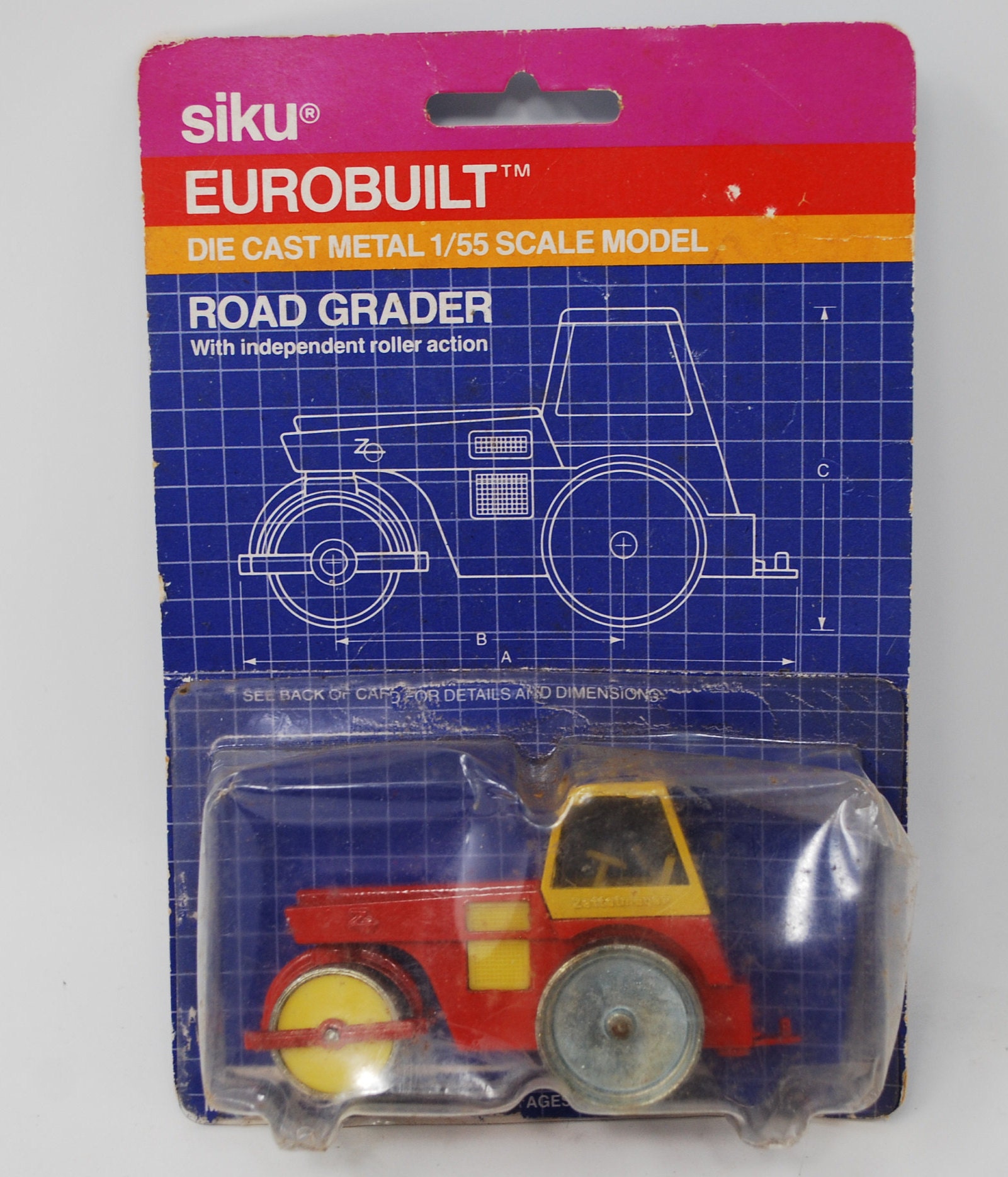 Vintage Siku Eurobuilt Road Grader Roller Paver Diecast Metal Car 1:55 ...