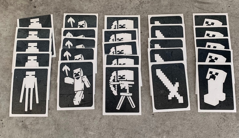 Minecraft Large Stencils Pack of 25, 5 Different Designs - Etsy