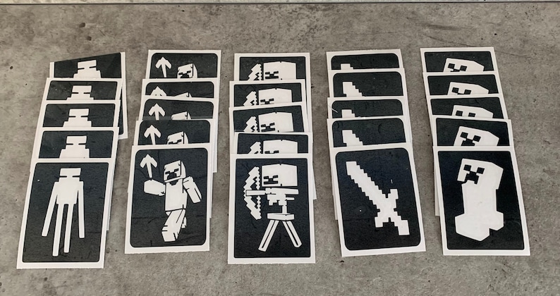 Minecraft Large Stencils Pack of 25, 5 Different Designs - Etsy
