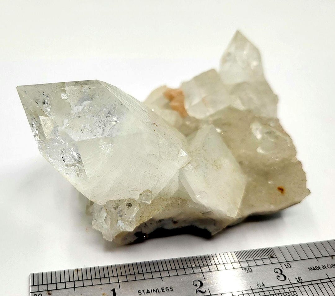 Clear Apophyllite Crystal Cluster With Stilbite, 4.0 Inch Specimen ...
