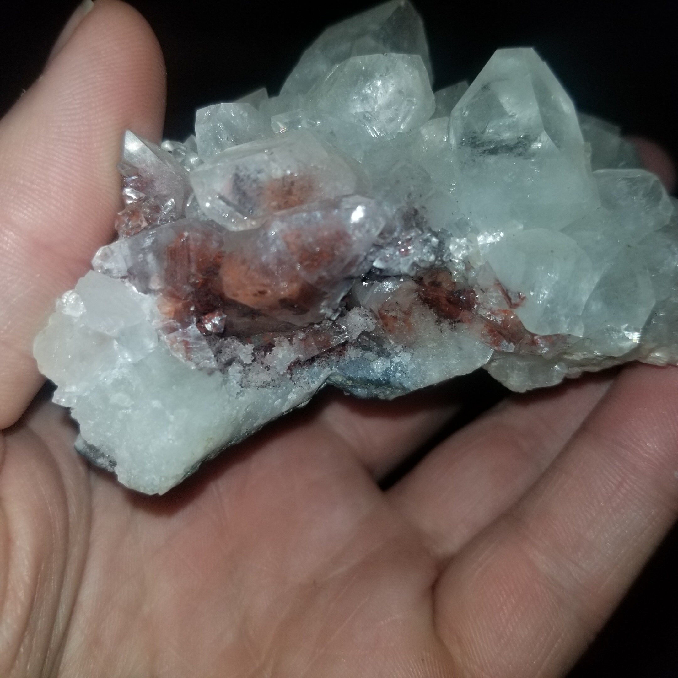 Clear Apophyllite Crystal Cluster With Red Apophyllite 0153 - Etsy