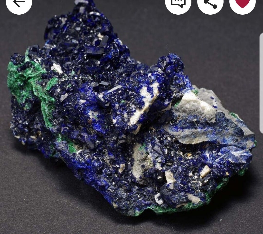 Azurite Crystal Cluster With Malachite 0205 - Etsy