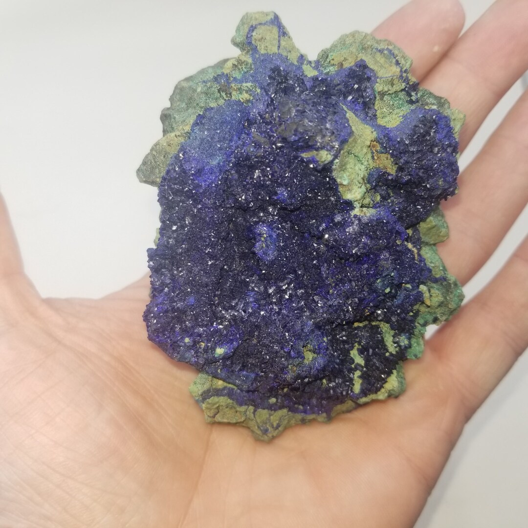Azurite Crystal Cluster With Malachite Matrix, 3.68 Inch Specimen ...