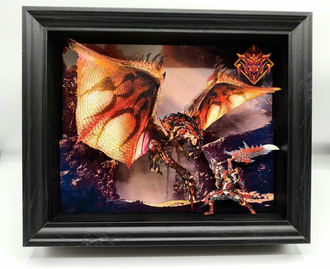 Monster Hunter Rathalos Shadow Box - Etsy