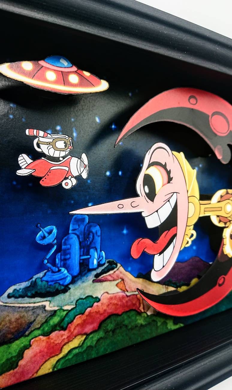 Cuphead Shadowbox | Etsy
