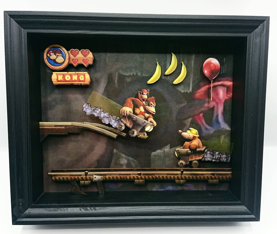 Donkey Kong Country Shadowbox - Etsy