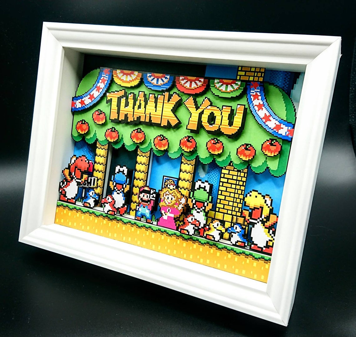 Super Mario World Ending Shadowbox - Etsy