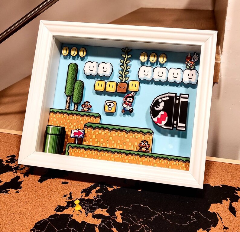 Super Mario World Shadow Box - Etsy