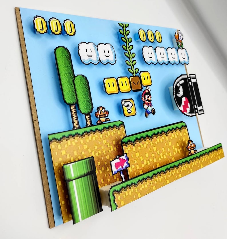 Super Mario World Shadow Box - Etsy