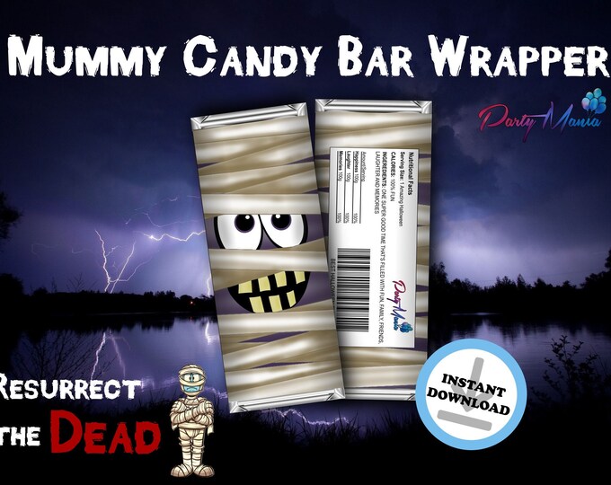 Halloween Mummy Candy Bar Wrapper Party Favor Hershey Trick or Treat ...