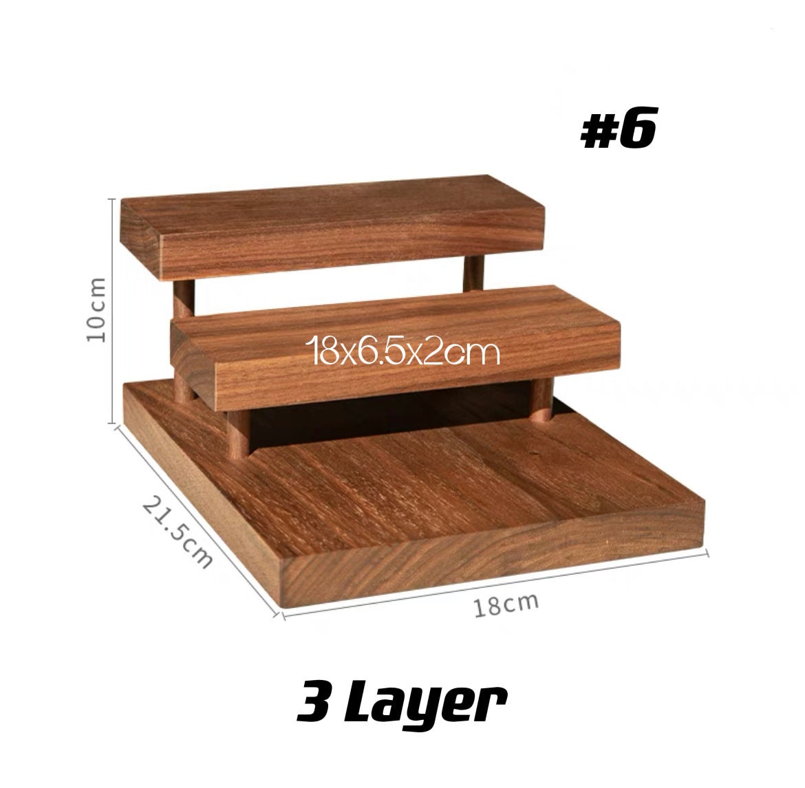 Dark Wood Jewelry Display Riser for Craft Show, Earring Display Holder ...