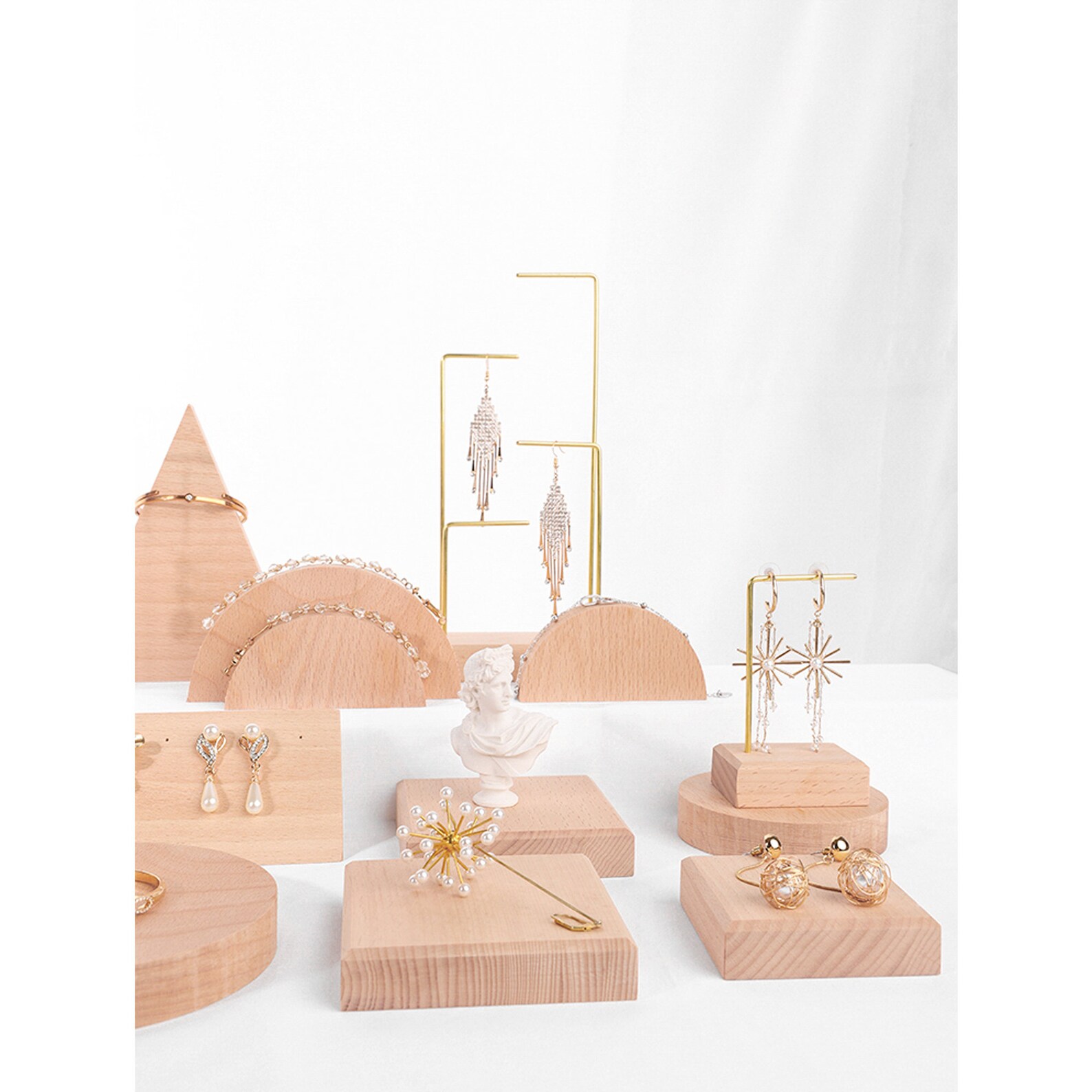 Wood Jewelry Display Set Jewelry Display Wooden Jewelry | Etsy