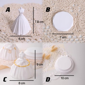 White Wedding Dress Bracelet Display, Bracelet Holder, Ring Holder ...