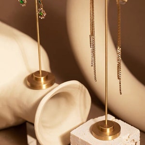 Brass Earring Stand, Modern Earring Display Stand, Gold Earring Display ...