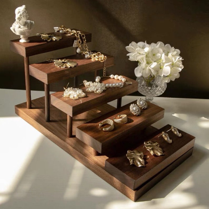 Dark Wood Jewelry Display Riser for Craft Show Earring - Etsy