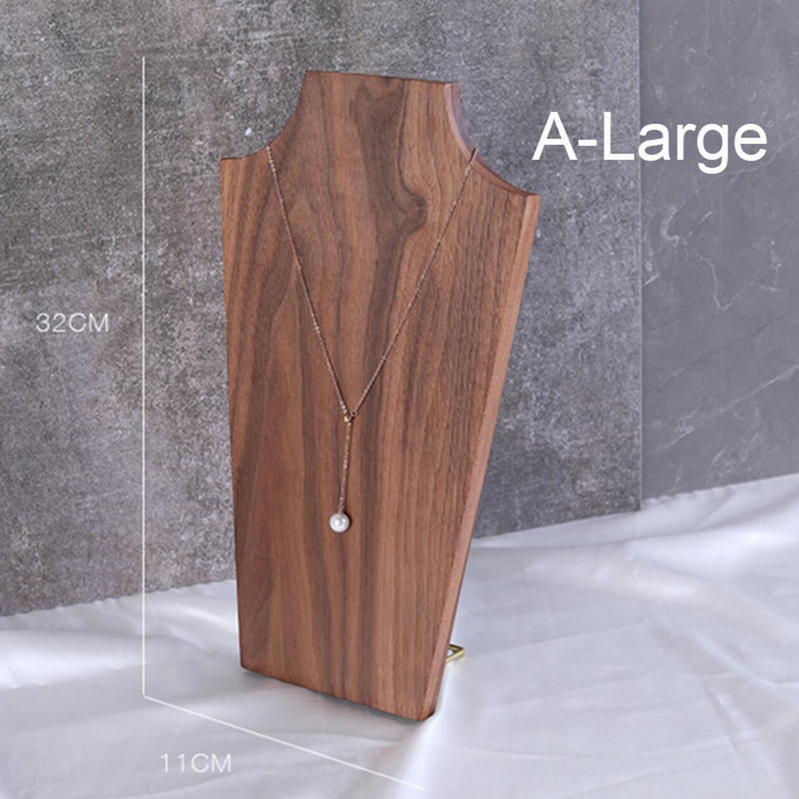 Wood Necklace Display Stand, Necklace Display Bust, Wooden Jewelry ...