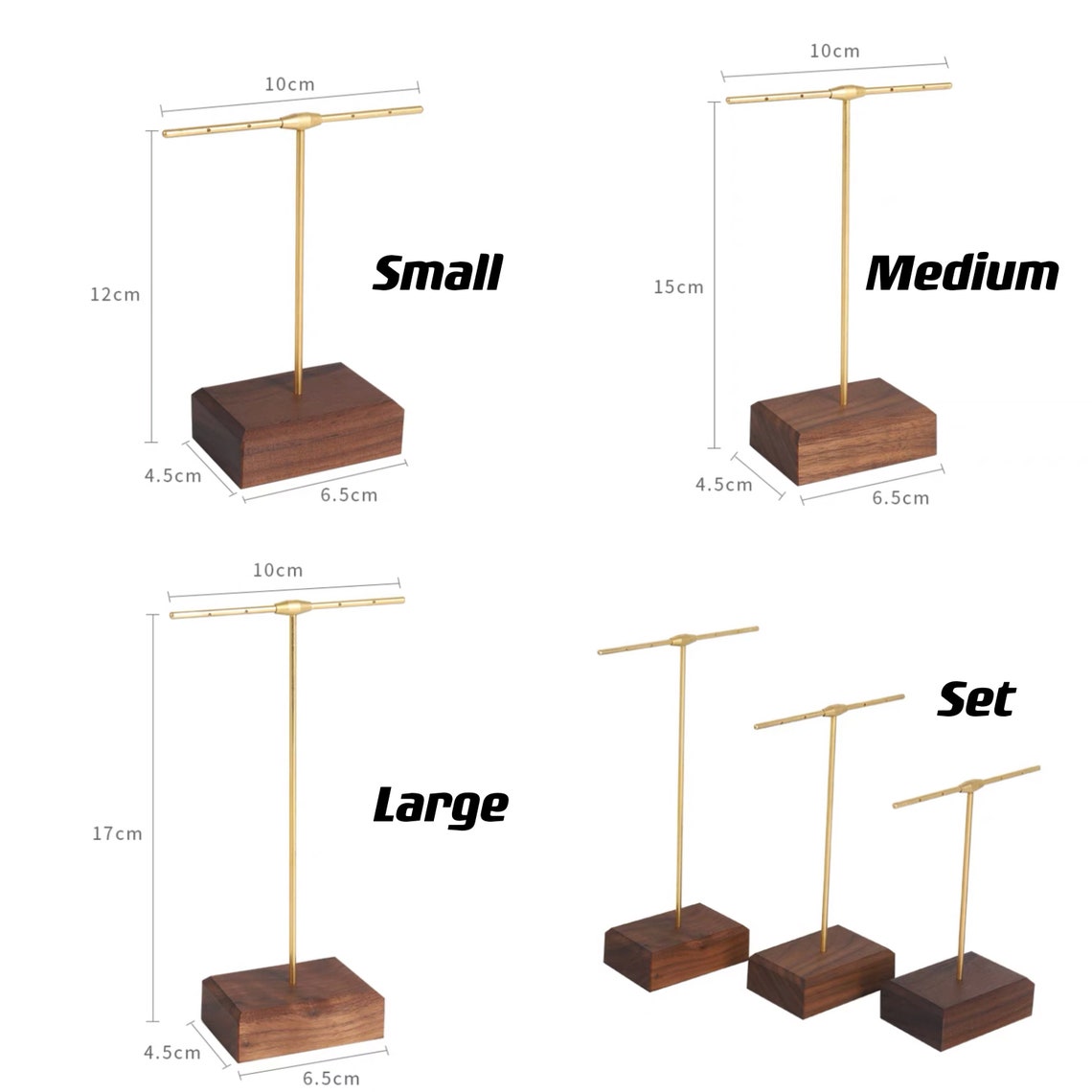 T-bar Earrings Display Stand, Wood Jewelry Display, Earrings Stand ...