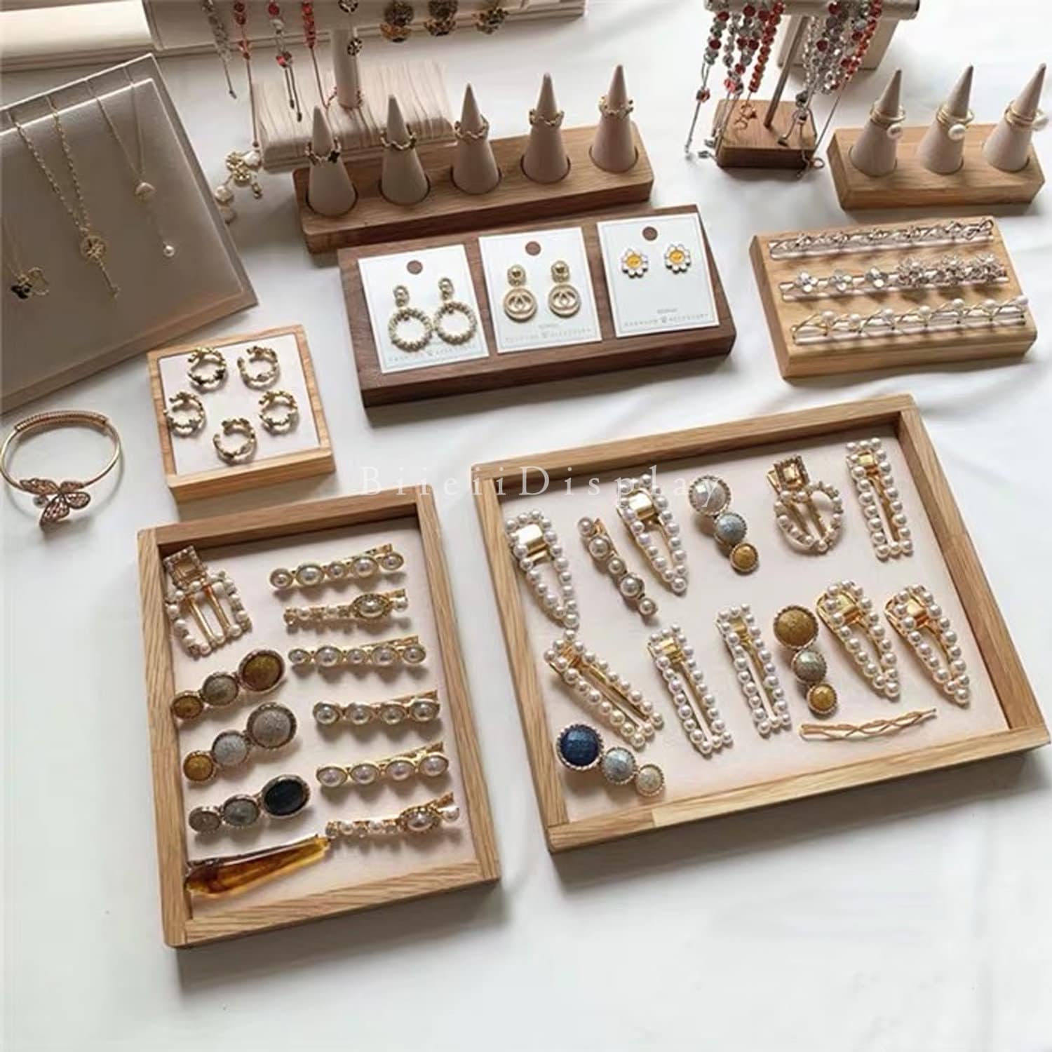 Wood Jewelry Display Tray Ring Display Holder Ring Display - Etsy