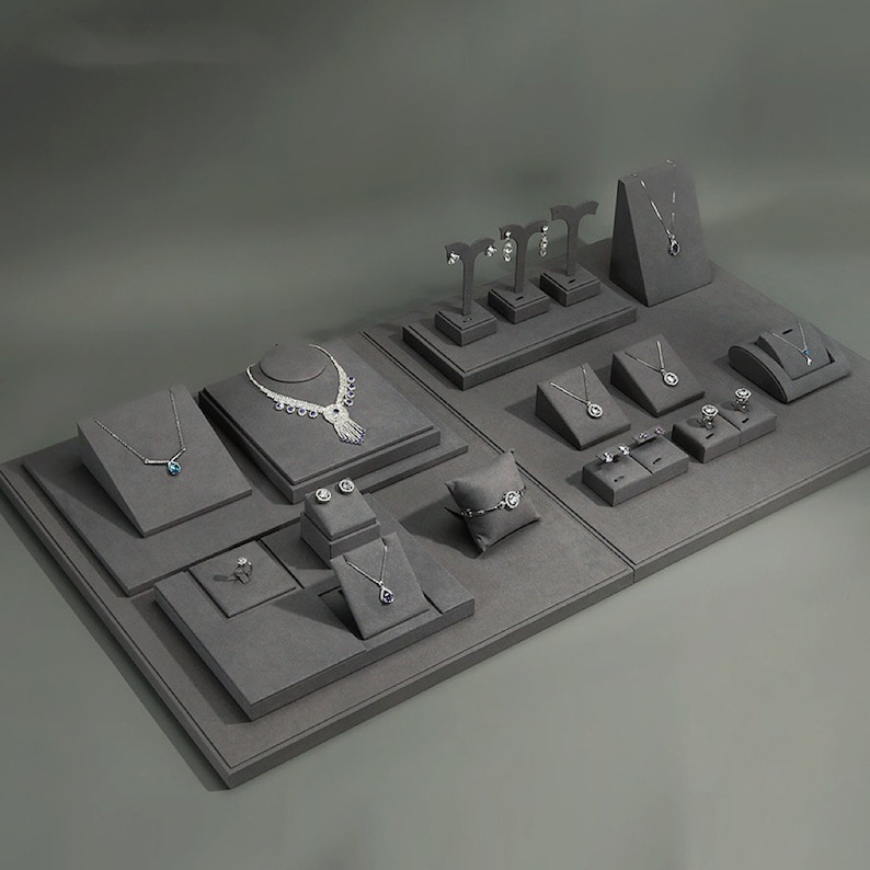 Unique Gray Jewelry Display Set, Jewelry Display Stand, Ring Display ...