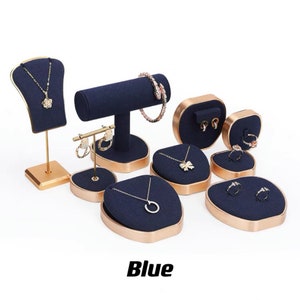 Blue Jewelry Display Set, Jewelry Display Stand, Ring Display Holder ...