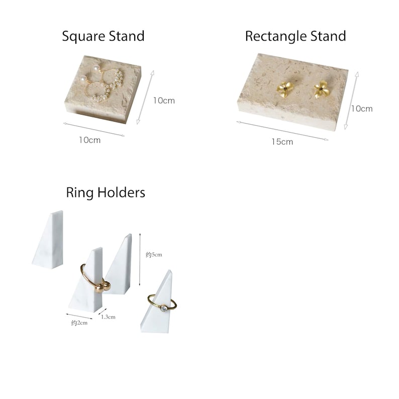 Nature Stone Jewelry Display Set Marble Jewelry Holder - Etsy