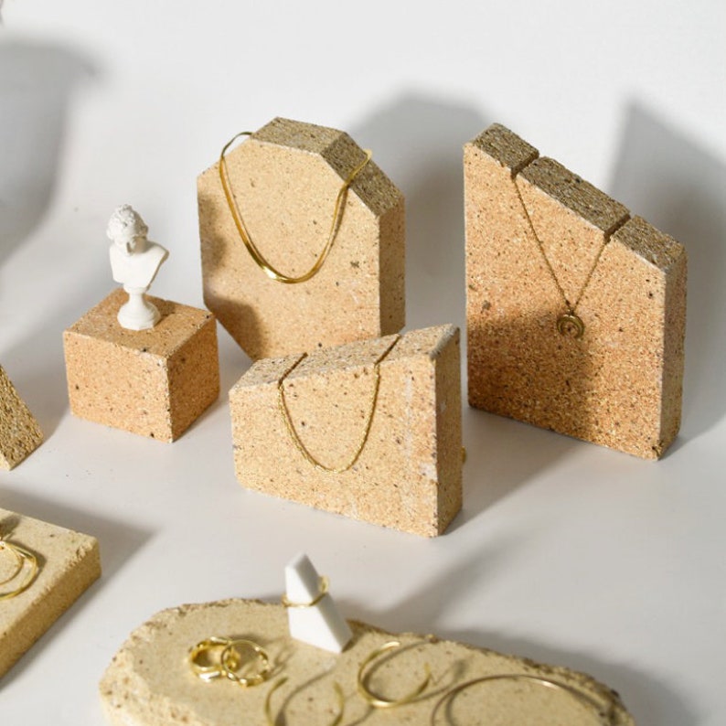Nature Stone Jewelry Display Marble Jewelry Display Set - Etsy