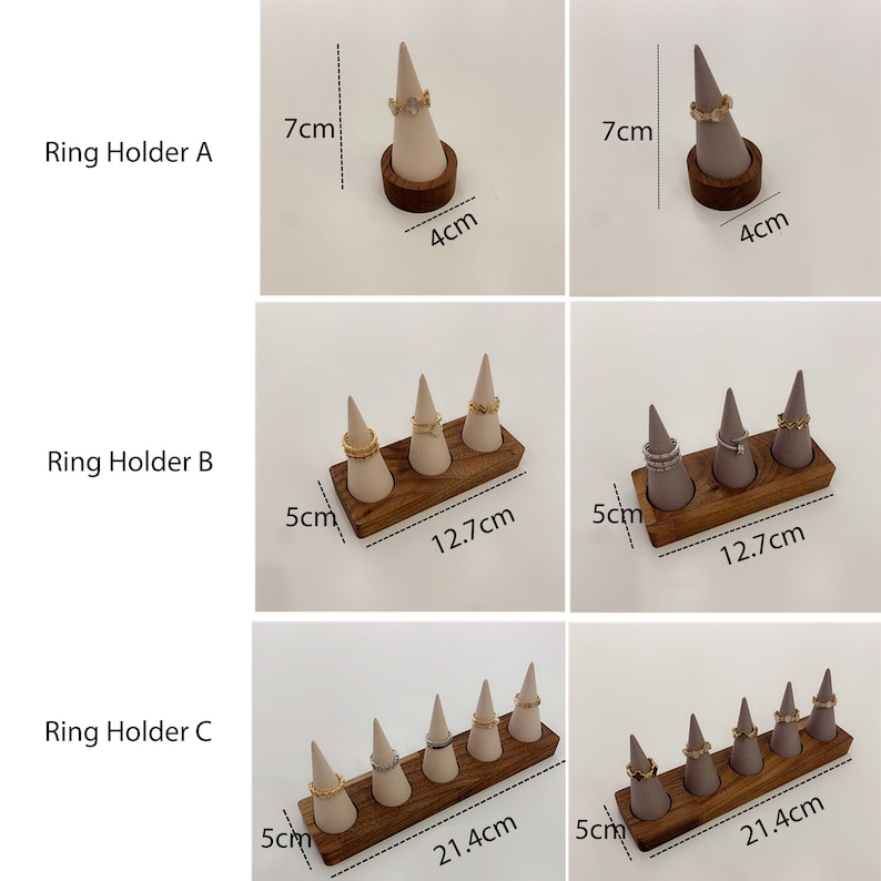 Ring Cone Wood Jewelry Display Walnut Ring Displays Ring - Etsy